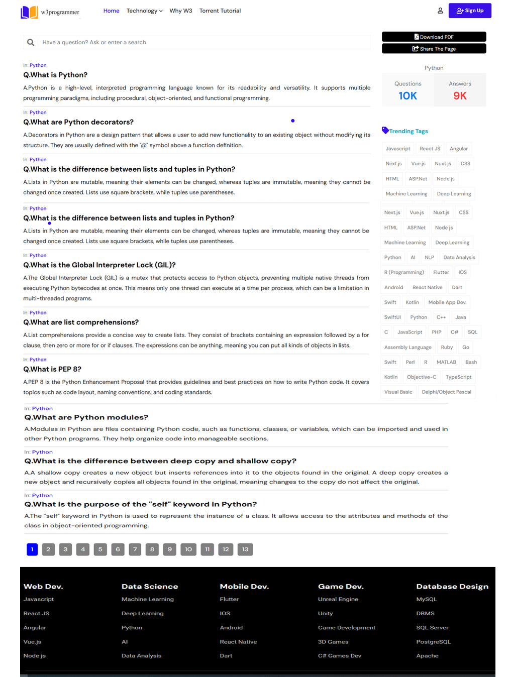 w3programmer - Education, Online Course, Interview Q&A Platform